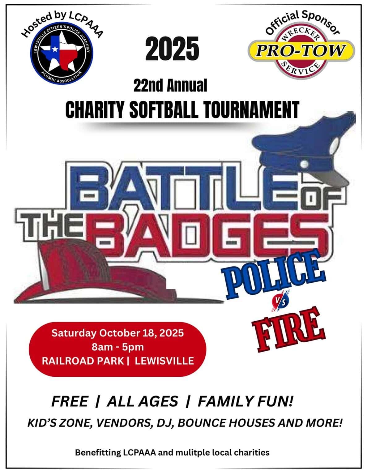 Battle of the Badges: 2025 Charity Softball Tournament – DFW Craft Shows