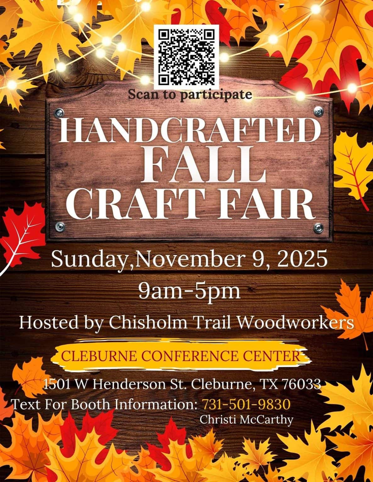[CANCELED] Chisholm Trail Woodworkers Fall Craft Fair – DFW Craft Shows